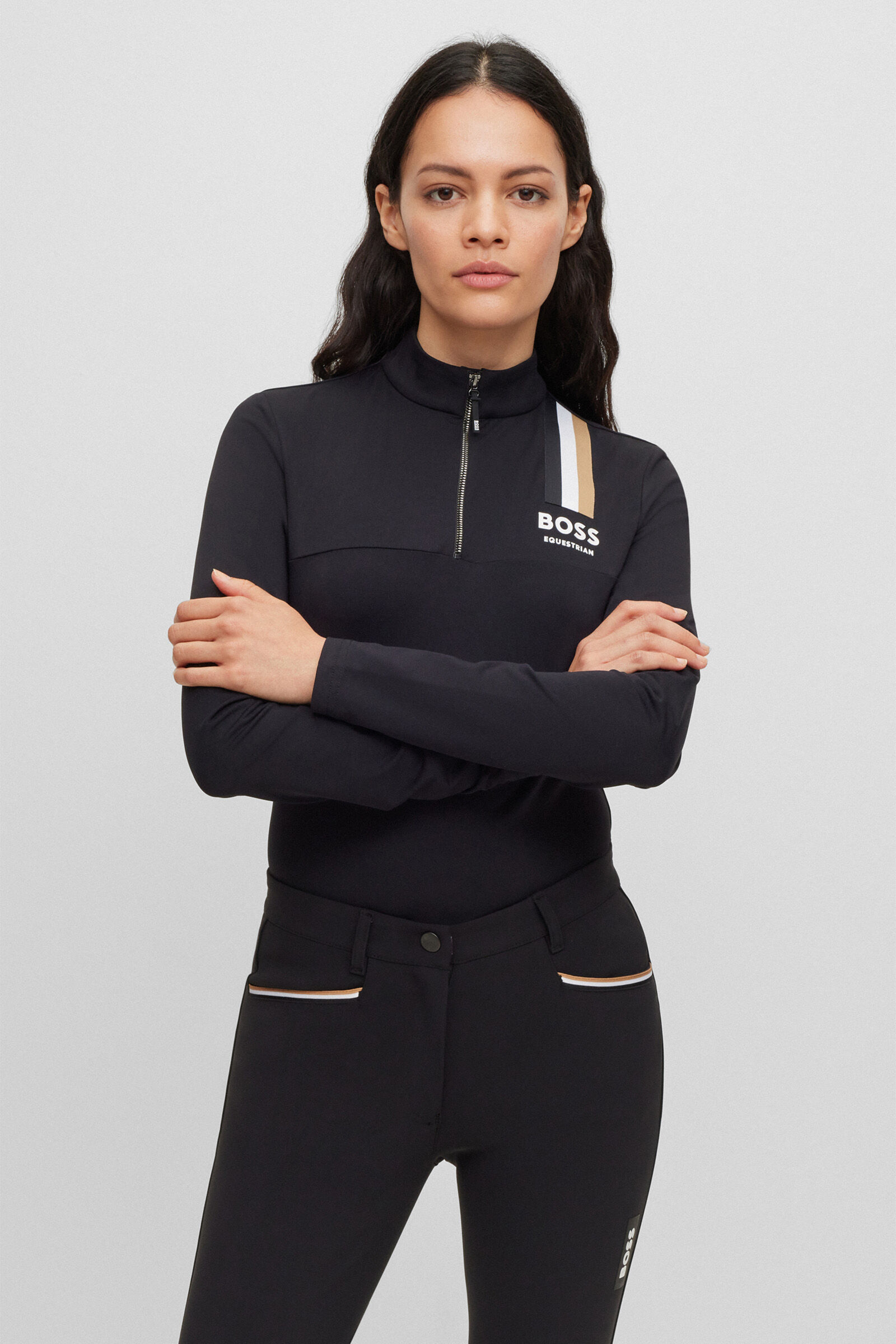 Boss Lia Signature Stripe Women s Training Shirt horze
